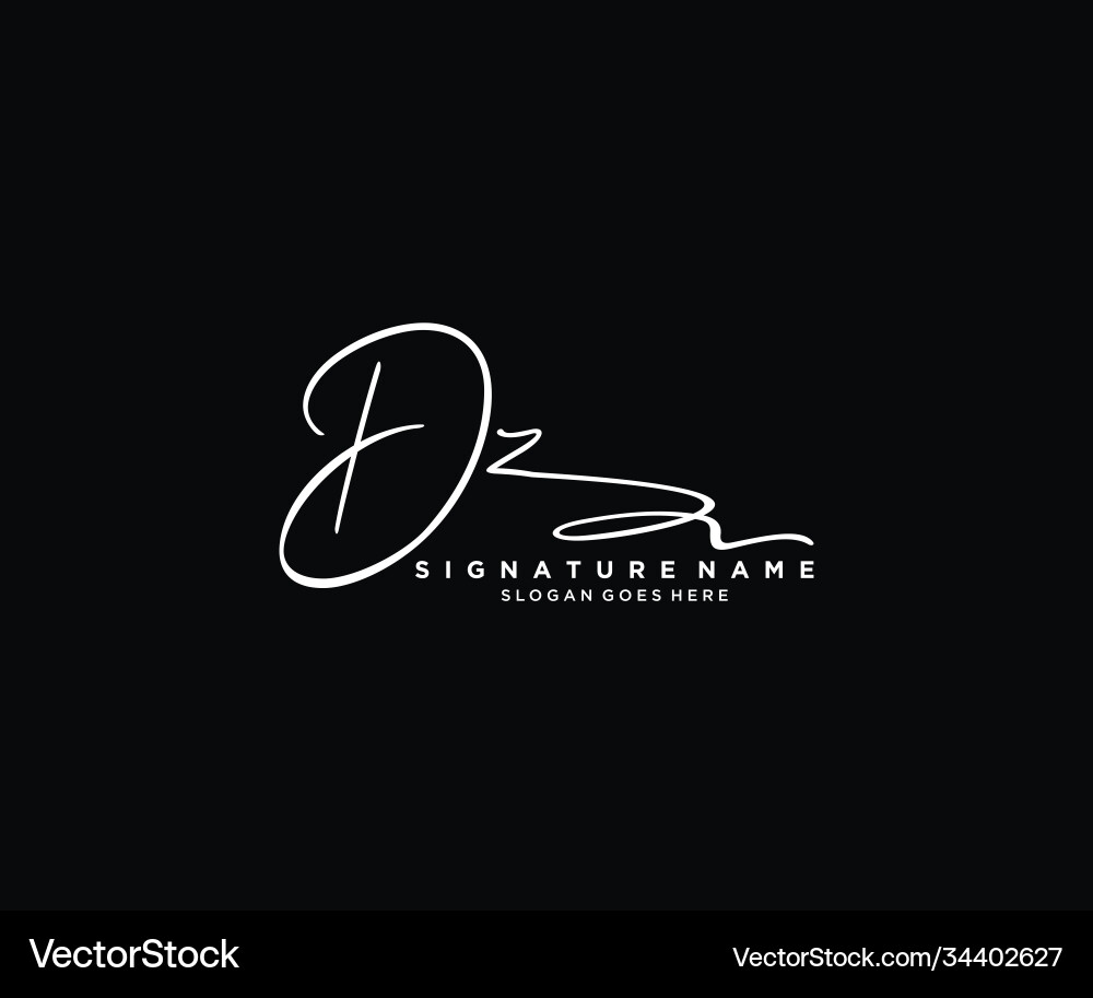 Letter dz signature logo template Royalty Free Vector Image