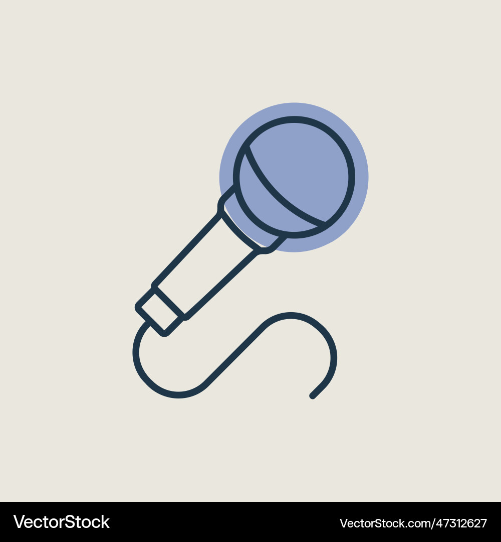 Microphone icon music sign graph symbol Royalty Free Vector