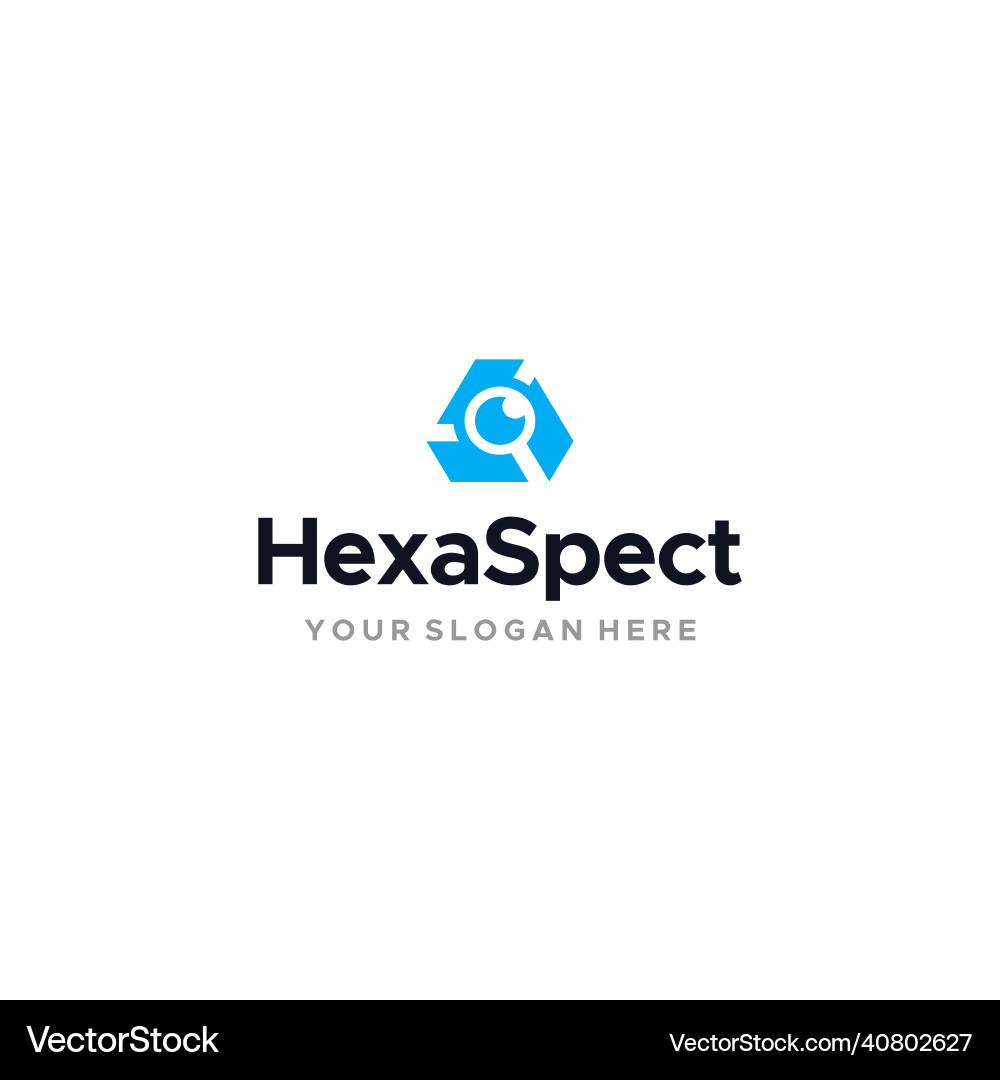Minimalist design hexa spect mirror logo Vector Image