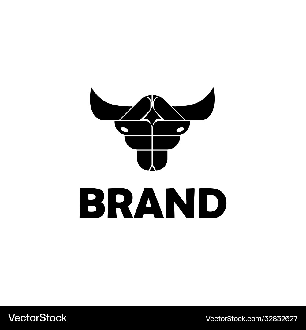 Modern bull head shape logos for business Vector Image