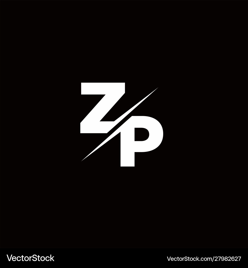 Zp logo letter monogram slash with modern logo Vector Image