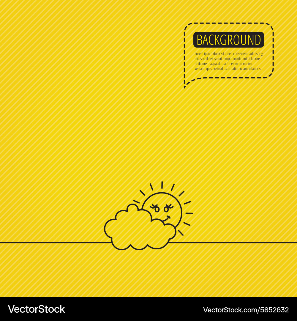 Cloudy day with sun icon overcast weather sign Vector Image