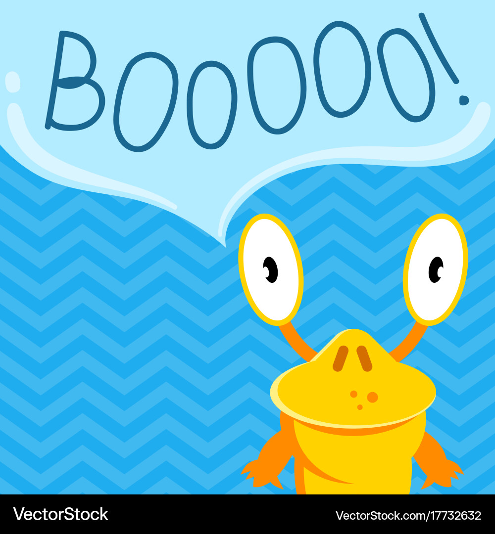 Cute cartoon screaming monster with speech Vector Image