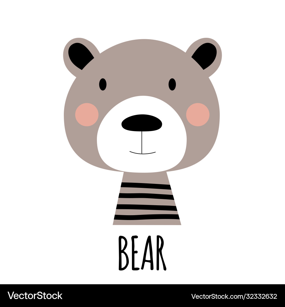 Cute little bear animal icon Royalty Free Vector Image