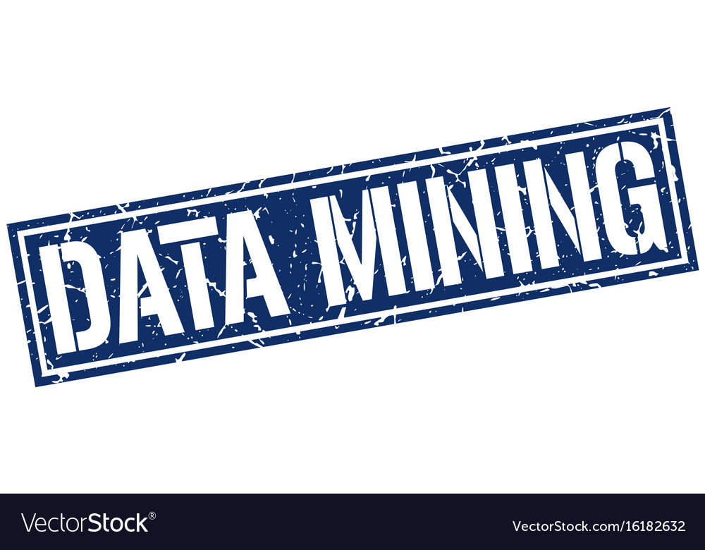 Data mining square grunge stamp Royalty Free Vector Image