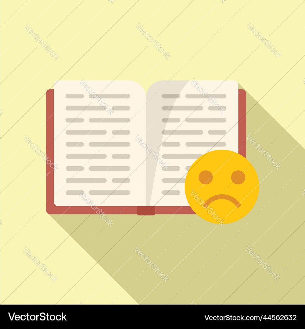Dislike book icon flat social media Royalty Free Vector
