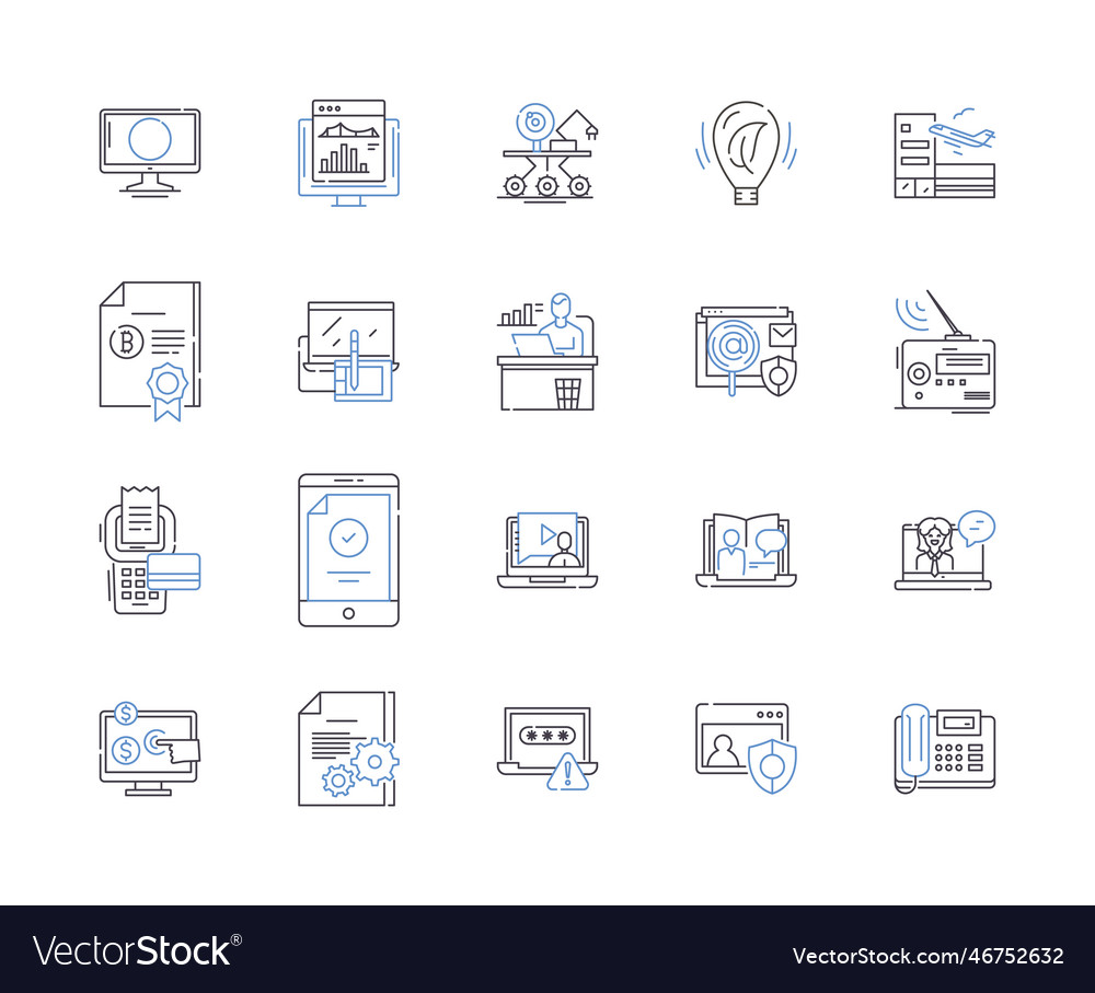 Electronic industry outline icons collection Vector Image