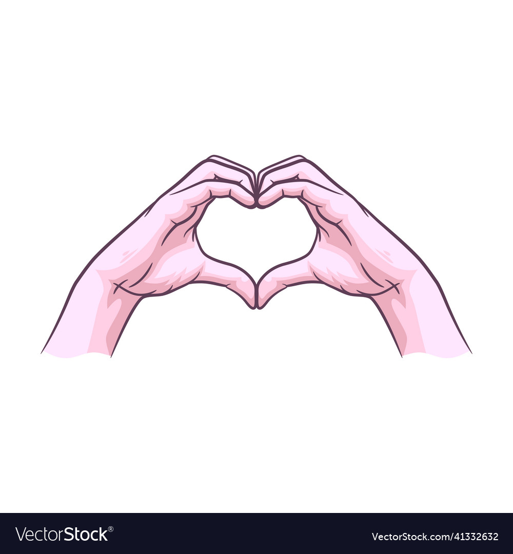 Hand Fingers Making Heart Shape Royalty Free Vector Image