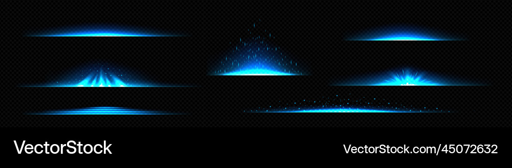 Light dividers blue glow effect lines with sparks Vector Image