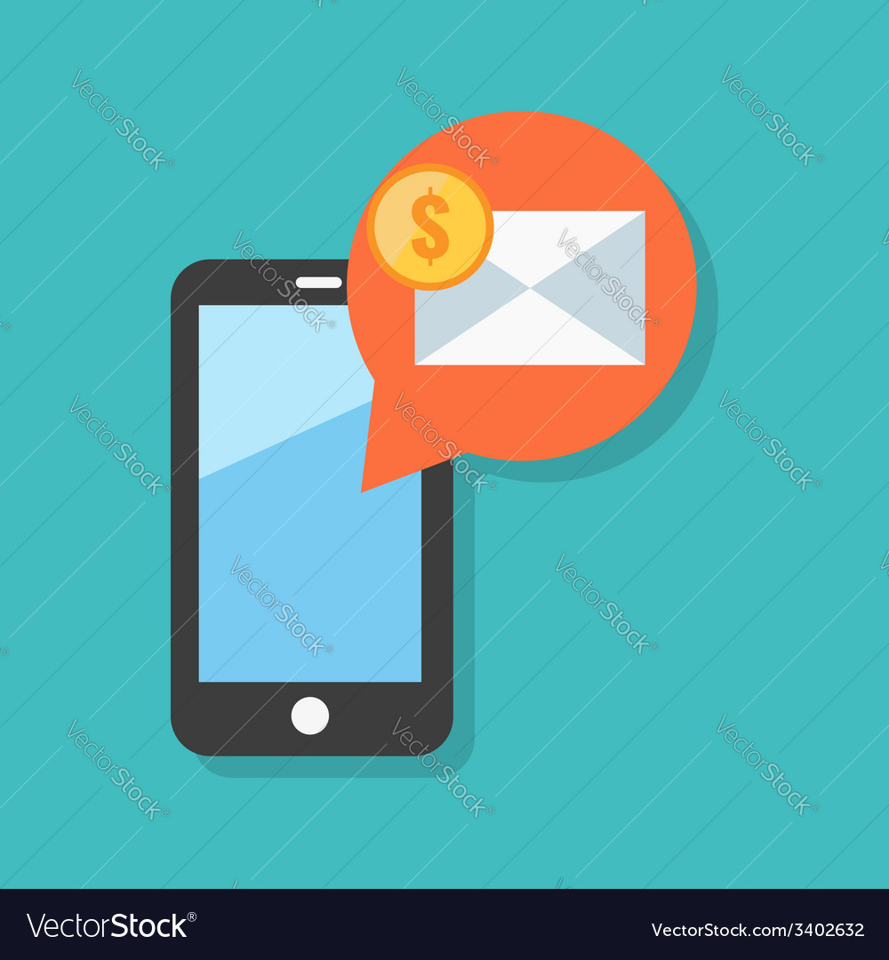 M-commerce concept flat design stylish Royalty Free Vector