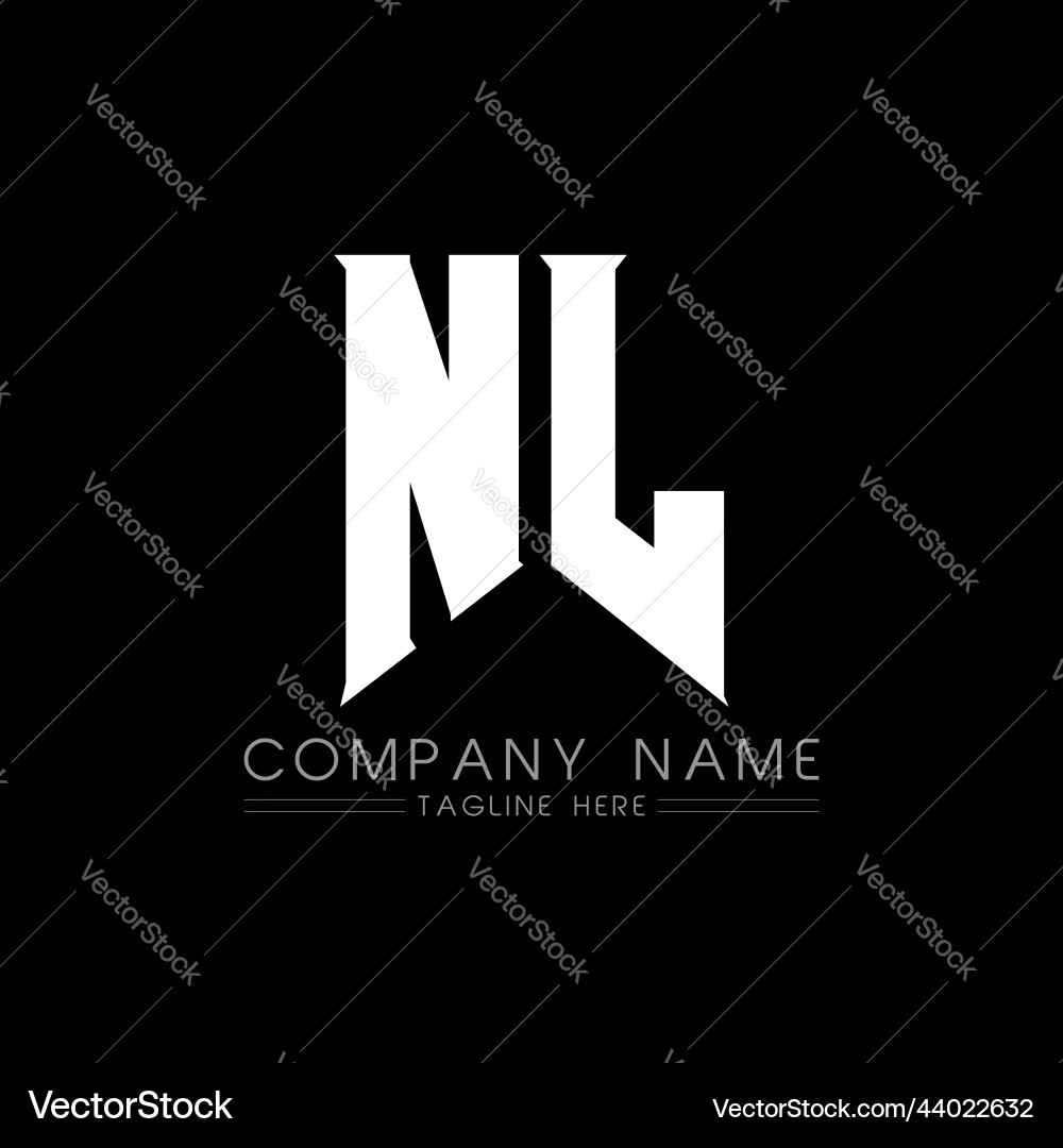 Nl letter logo design initial letters gamings Vector Image