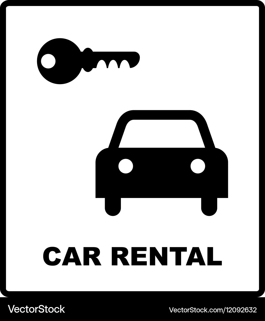 Rent a car sign isolated on white background Vector Image
