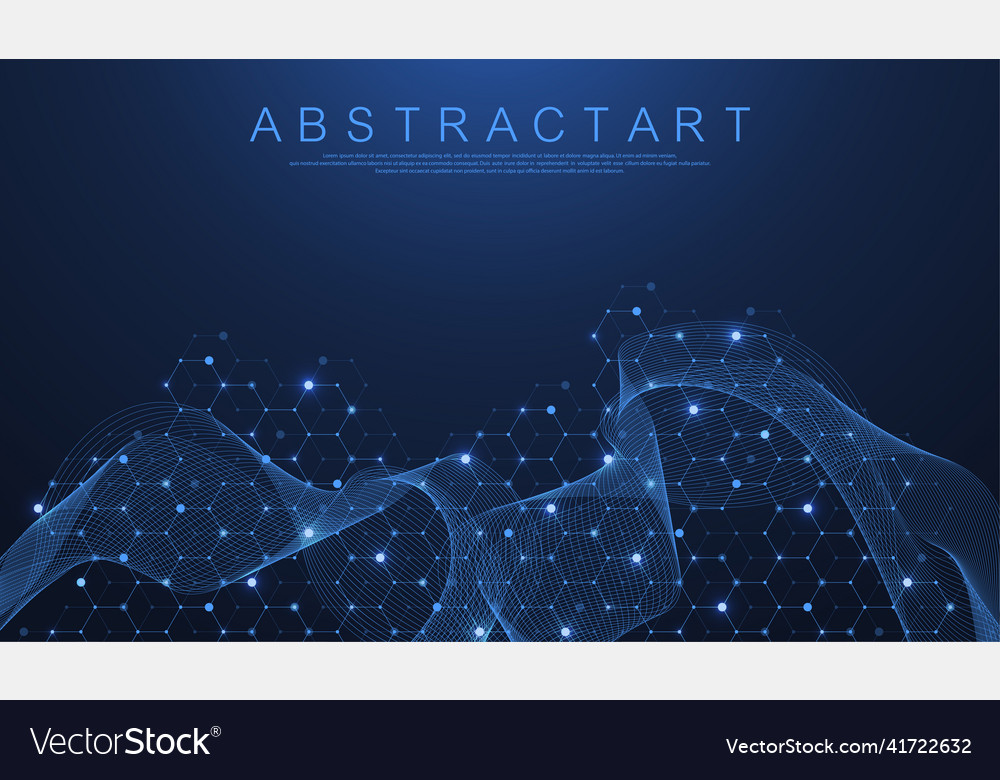 Technology abstract lines and dots connect Vector Image