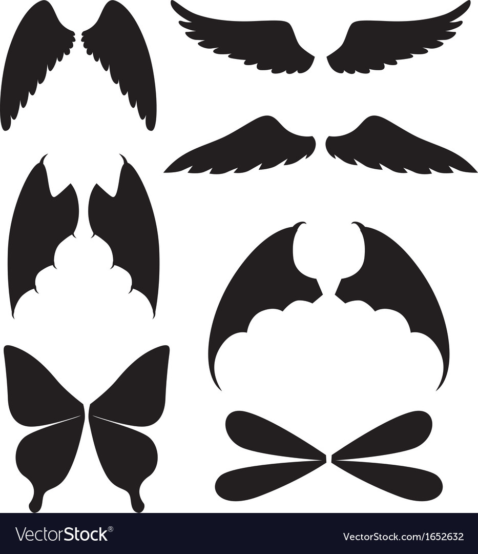 Wings set Royalty Free Vector Image - VectorStock