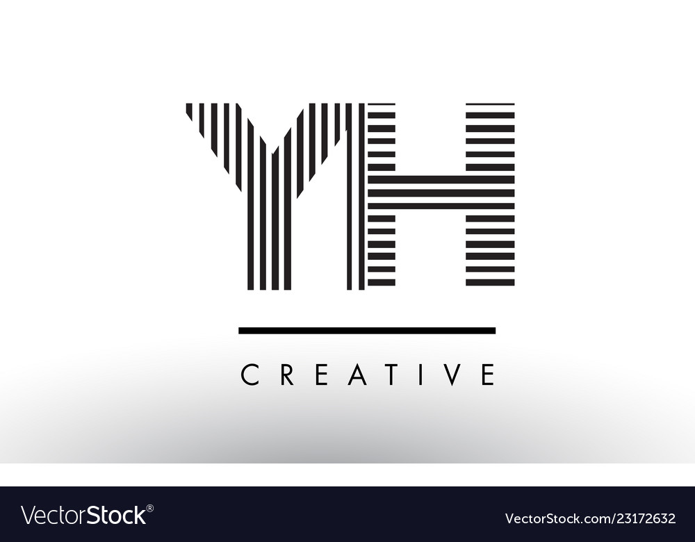 Yh Y H Black And White Lines Letter Logo Design Vector Image
