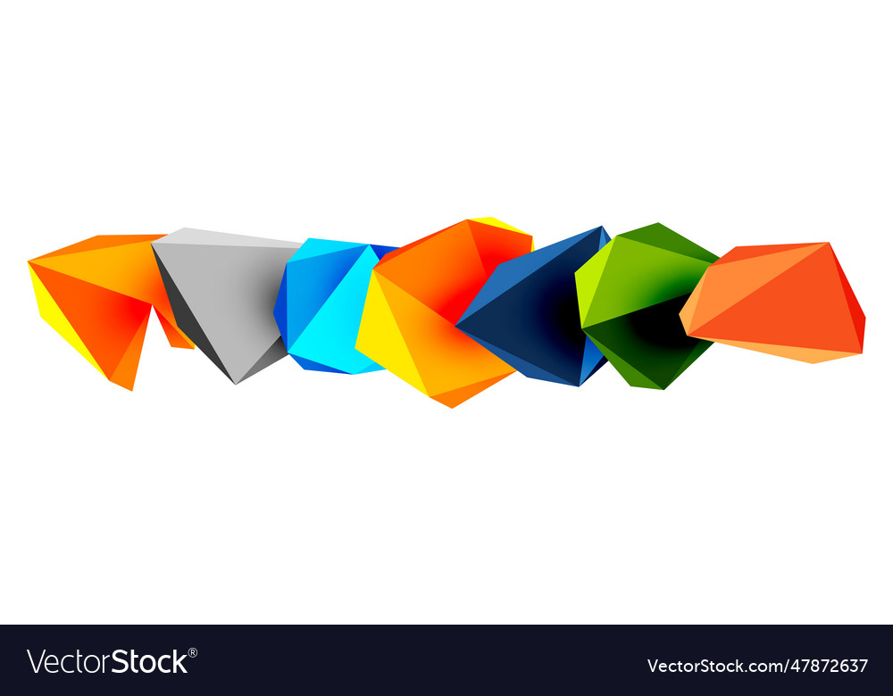 3d low poly triangle design elements Royalty Free Vector