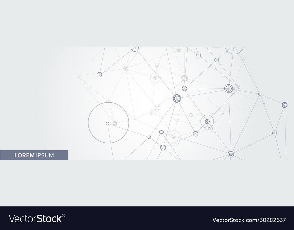 Abstract Connect Molecule Banner Science Vector Image