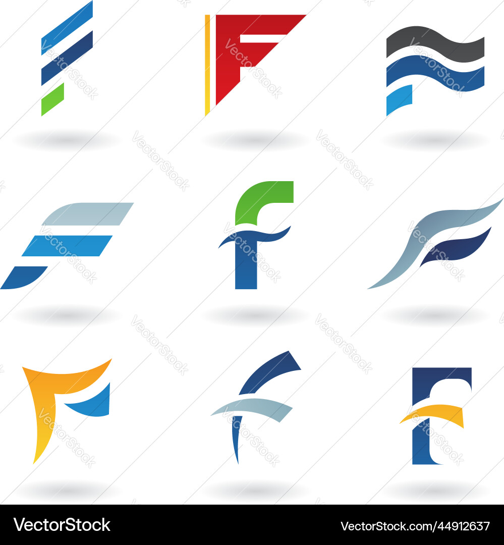 Abstract icons based on the letter f Royalty Free Vector