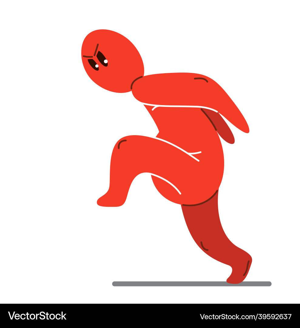 Angry cartoon man attack walking puncher Vector Image