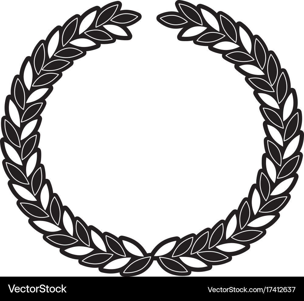 Arch leaves in circular shape in monochrome Vector Image