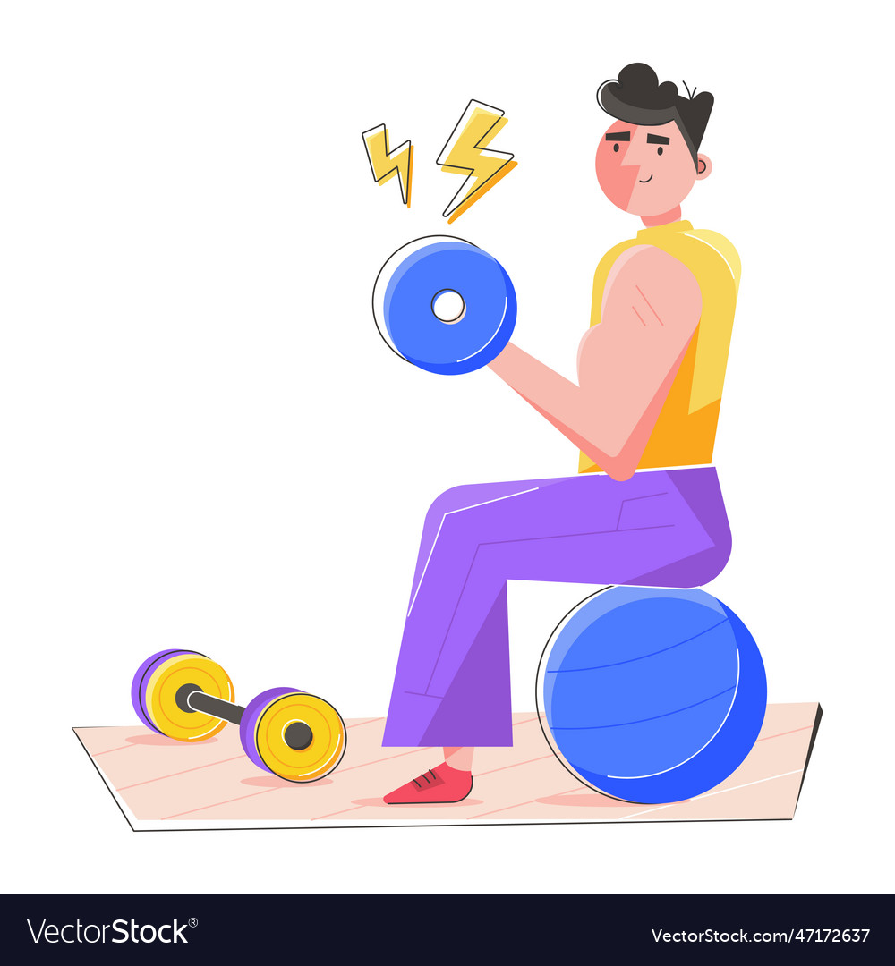 Ball exercise Royalty Free Vector Image - VectorStock