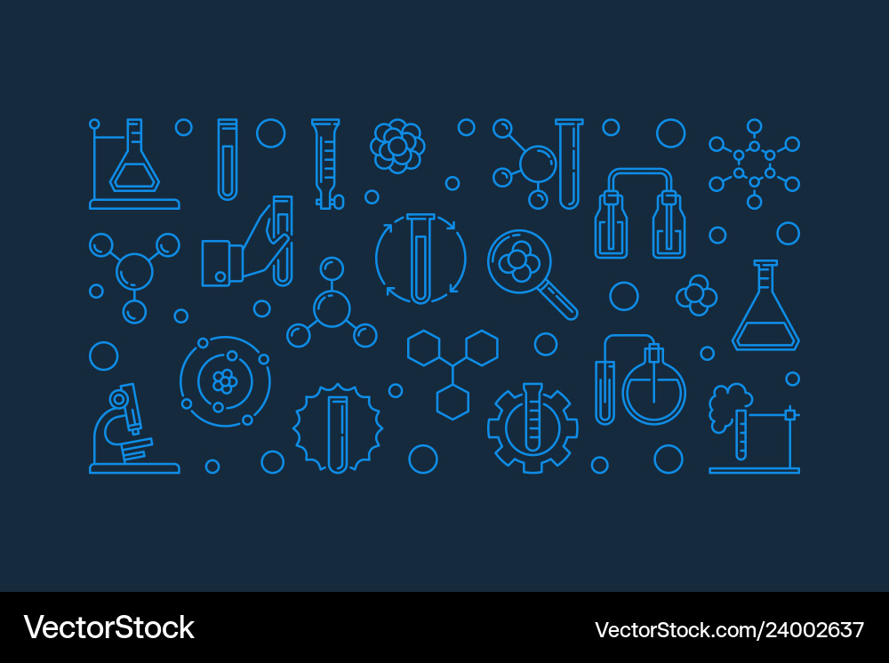 Chemical analysis outline or Royalty Free Vector Image