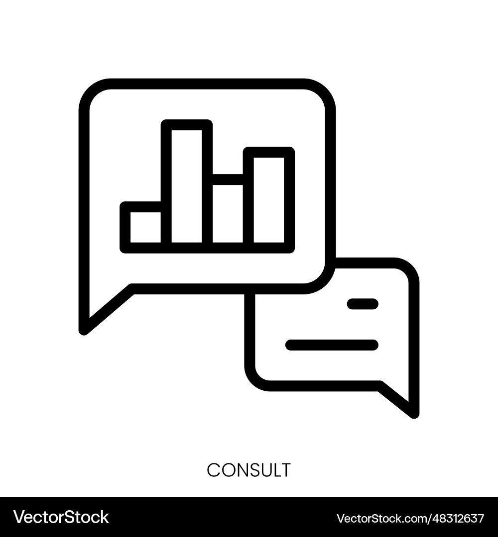 Consult icon line art style design isolated Vector Image