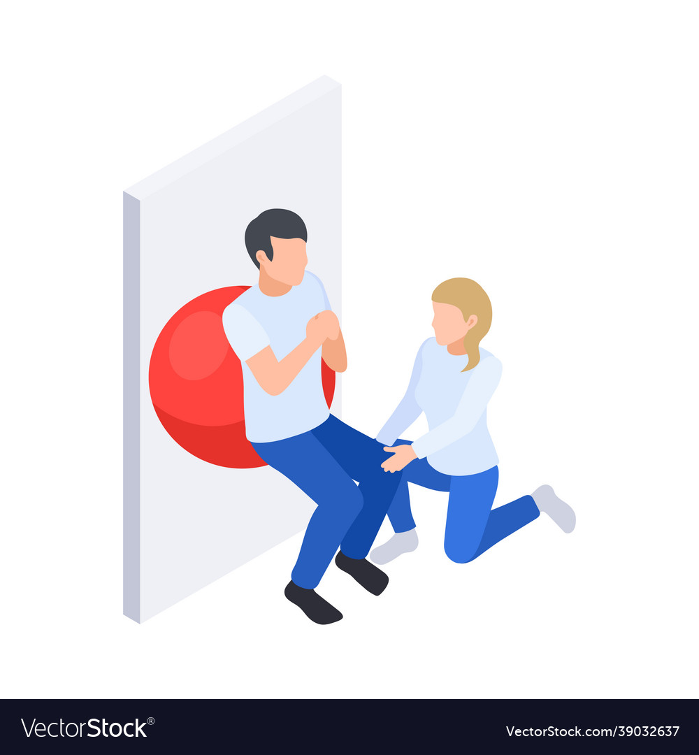 Crouch ball exercise composition Royalty Free Vector Image