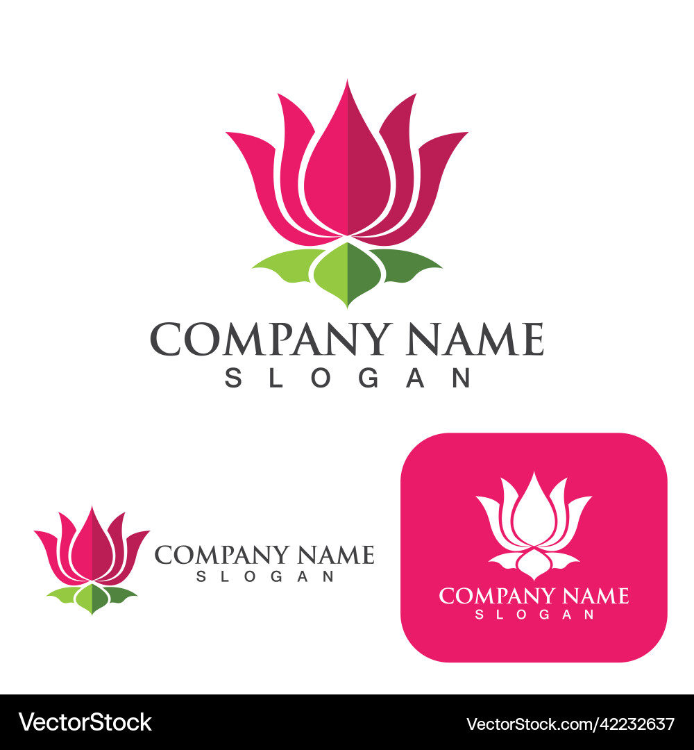 Flower lotus logo and symbol Royalty Free Vector Image