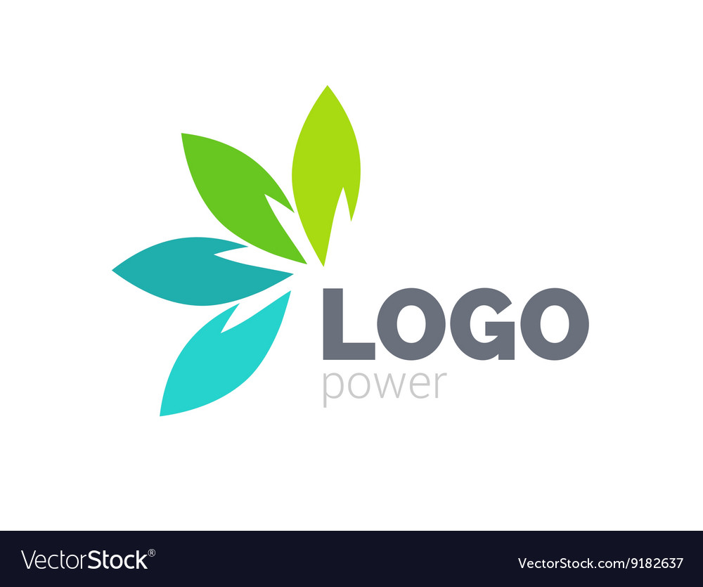 Green Leaf Logo Design Four Leaves Health Vector Image