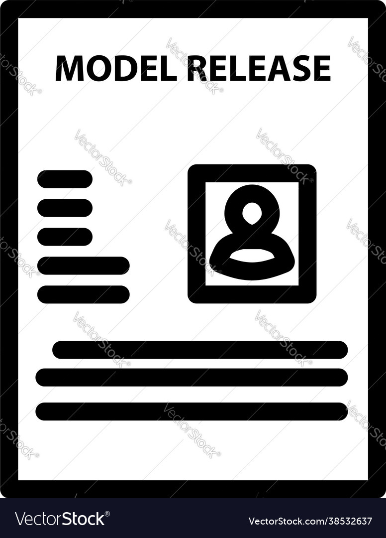 Icon model release document Royalty Free Vector Image