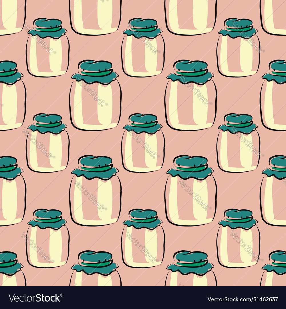 Jars pattern on white background Royalty Free Vector Image