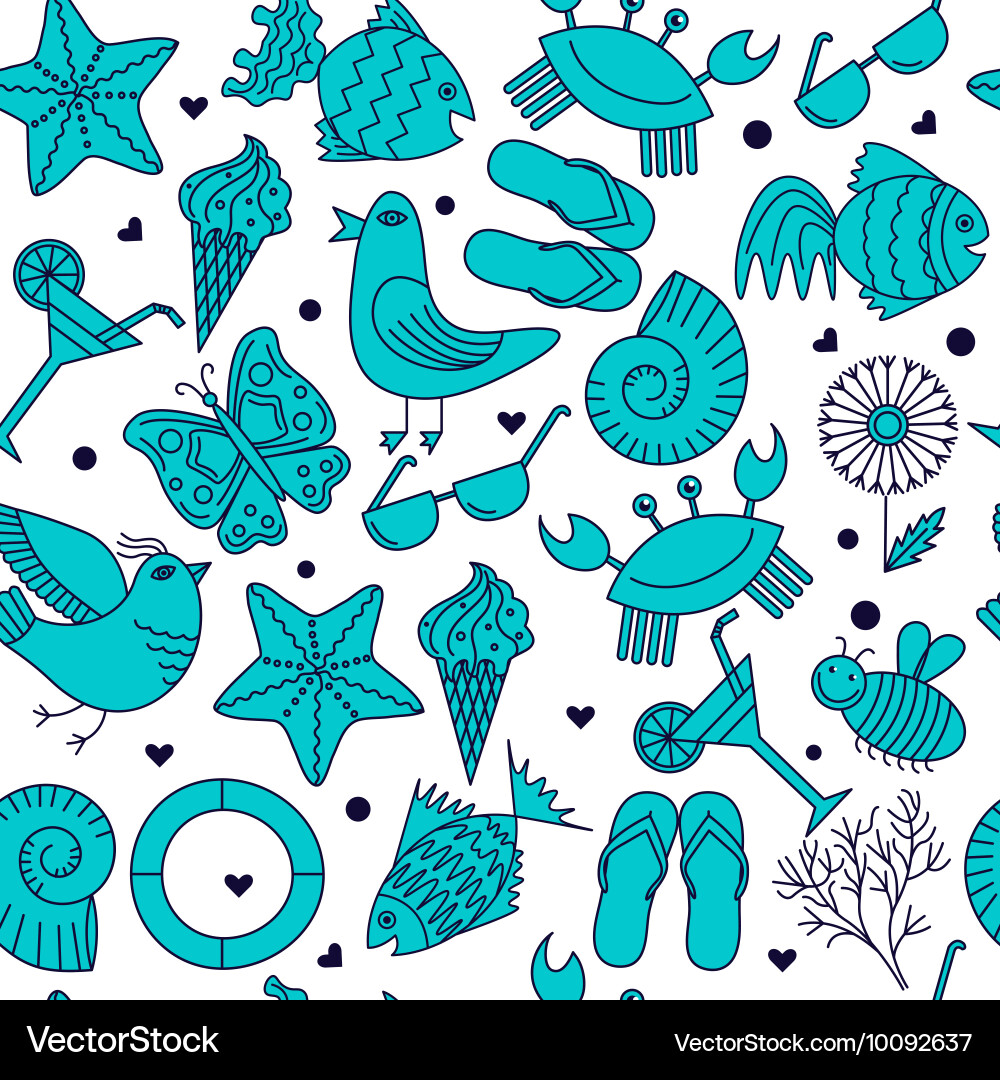 Seamless patterns for the summer theme Royalty Free Vector