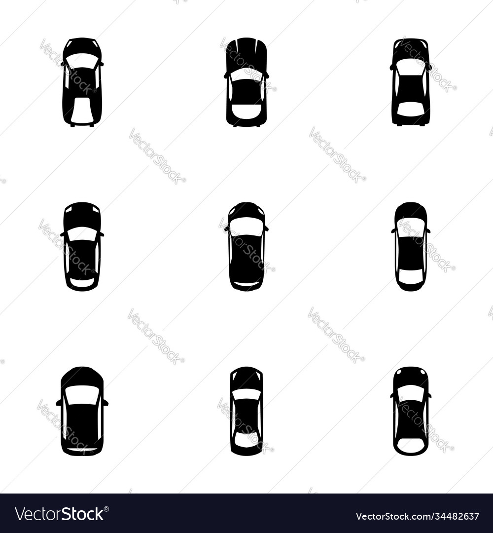 Set simple icons on a theme car Royalty Free Vector Image