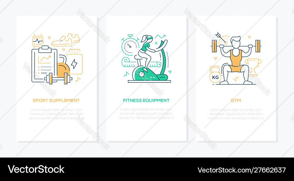 Sport and workout - line design style Royalty Free Vector