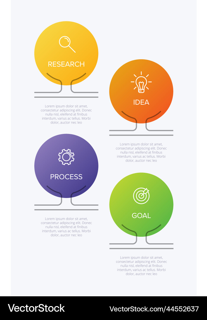 Vertical infographic design with icons and 4 Vector Image