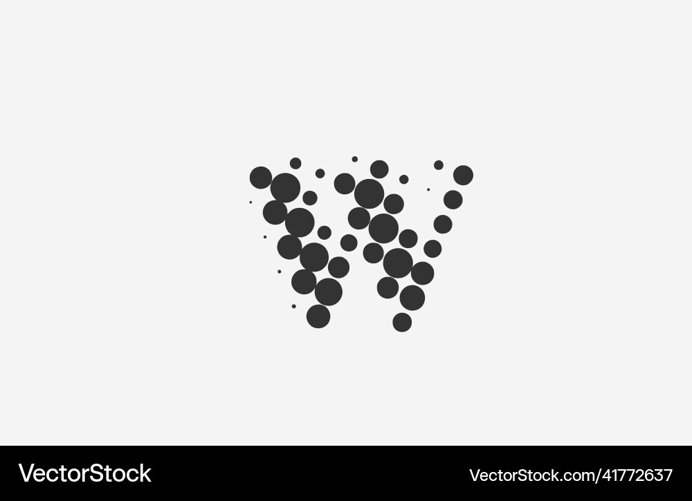 W dotted alphabet letter icon logo design Vector Image