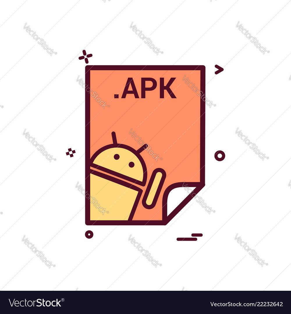 Apk application download file files format icon Vector Image Apk application download file files format icon Vector Image