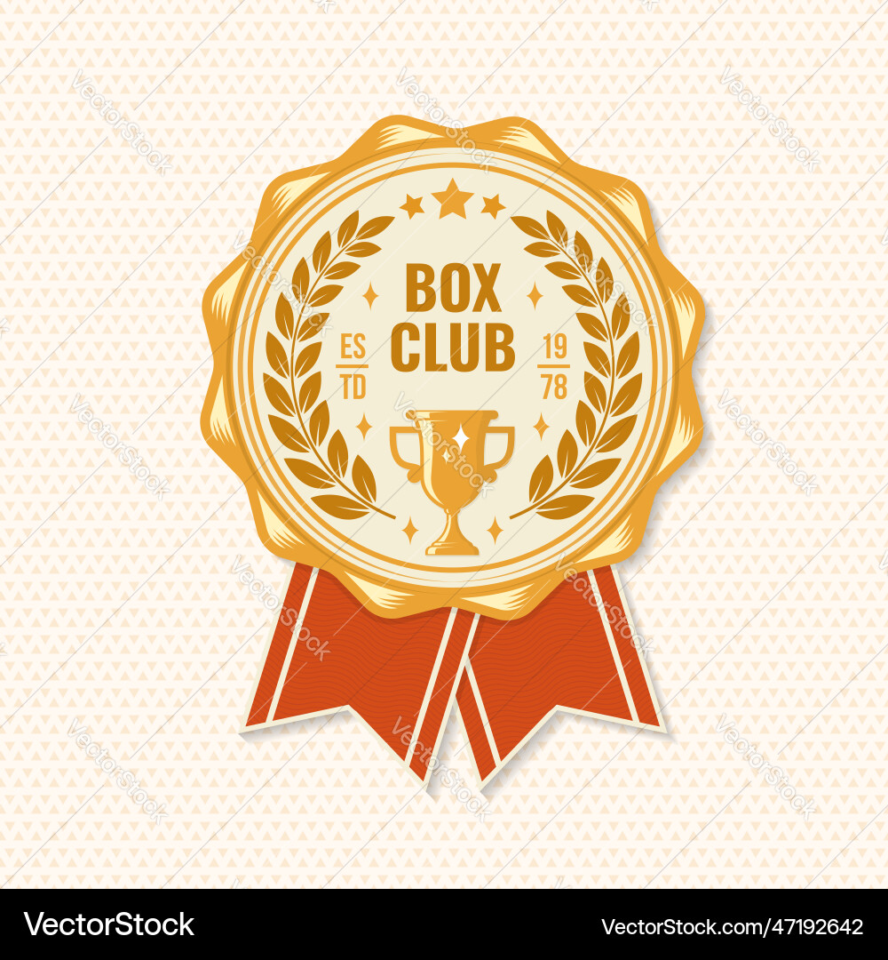 Boxing club badge logo patch design Royalty Free Vector