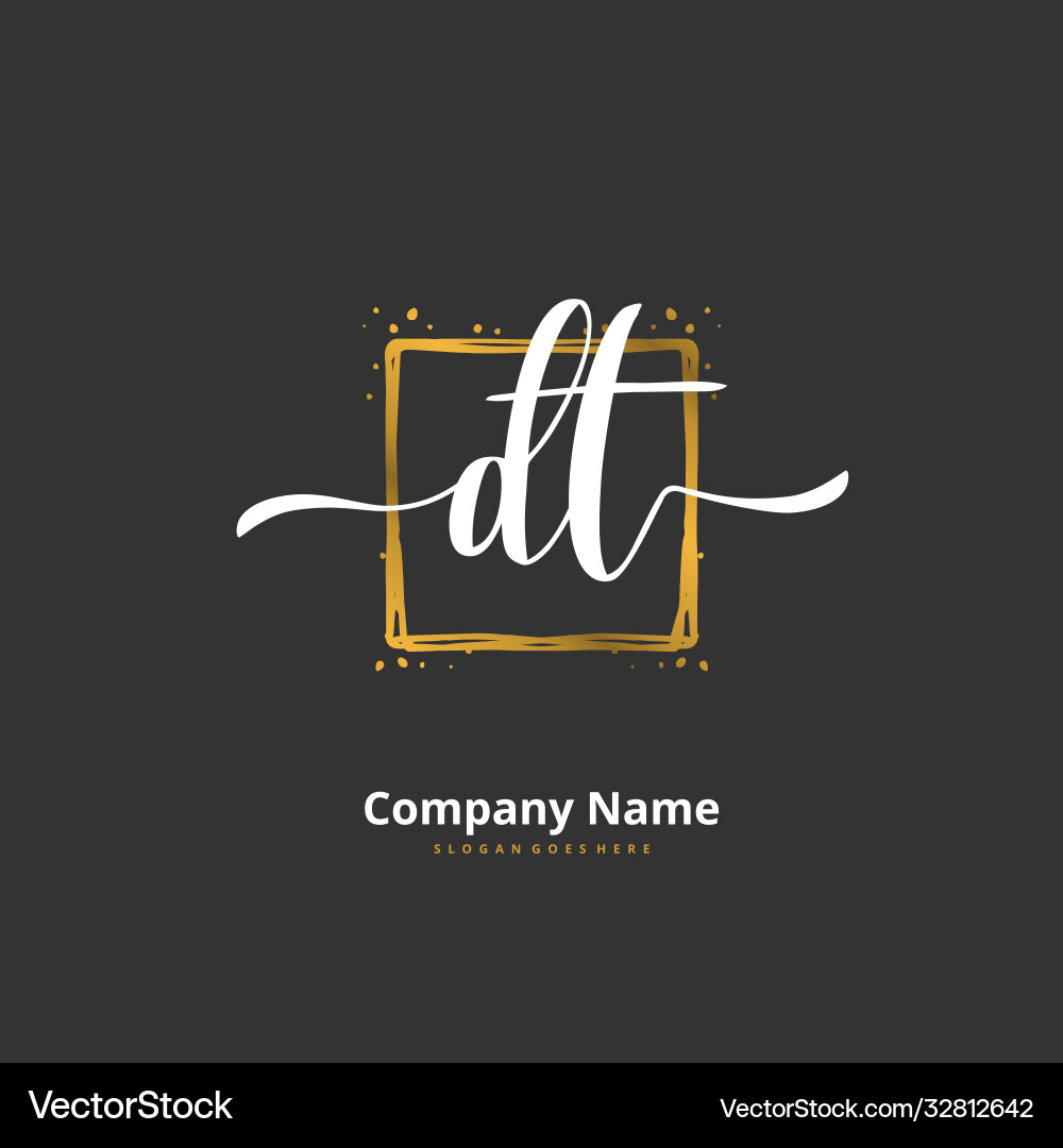 D t dt initial handwriting and signature logo Vector Image