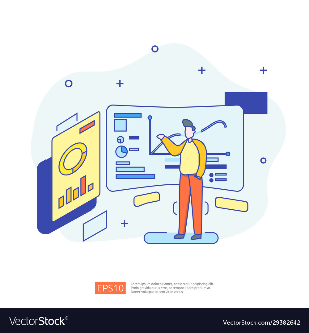 Digital graph data for seo analytics Royalty Free Vector