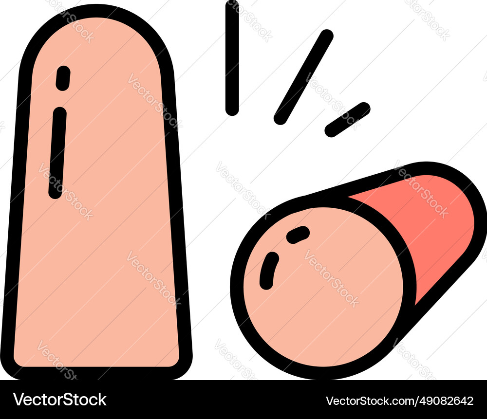 Earplug color icon flat style sign isolated Vector Image