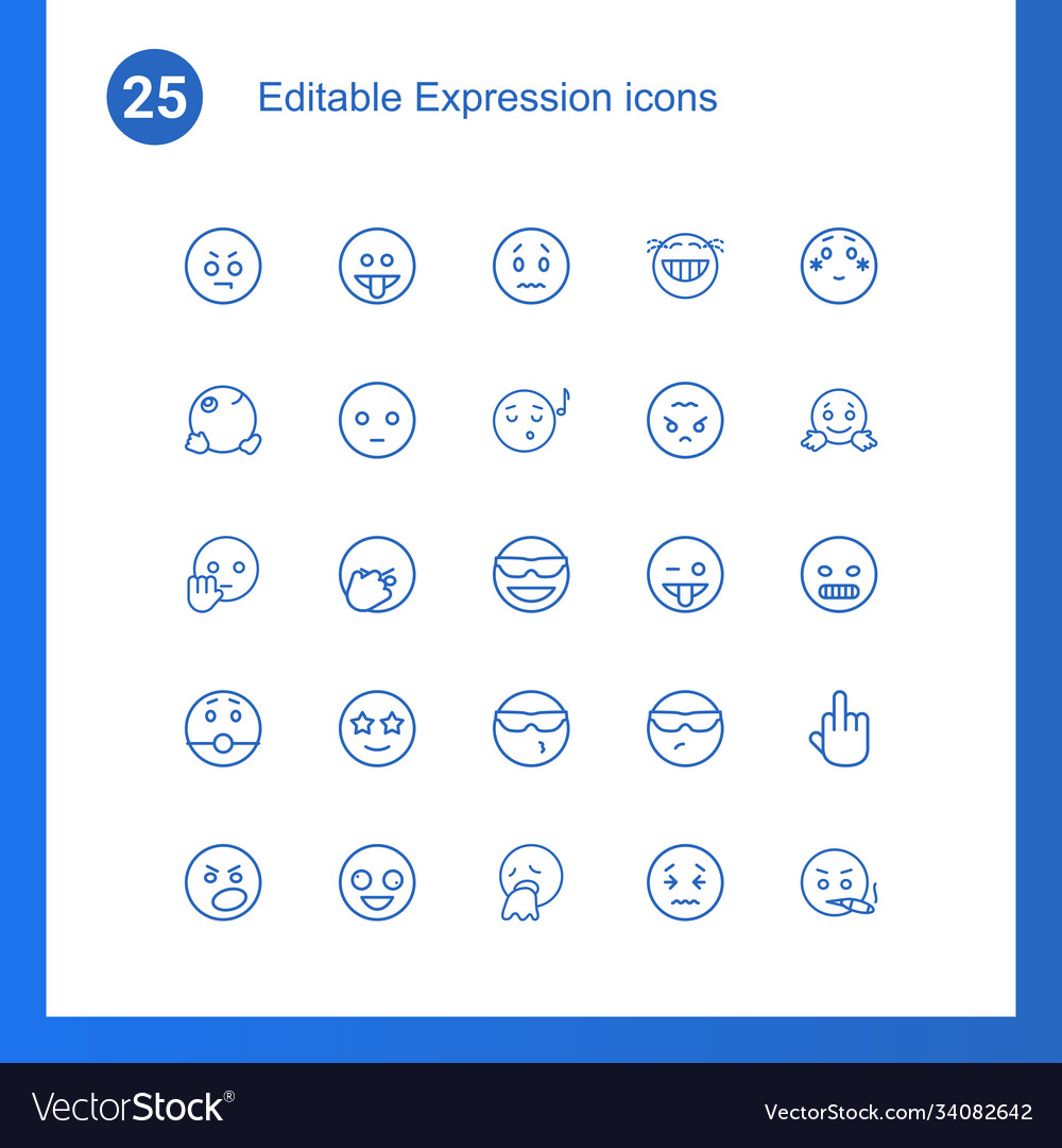 Expression icons Royalty Free Vector Image - VectorStock