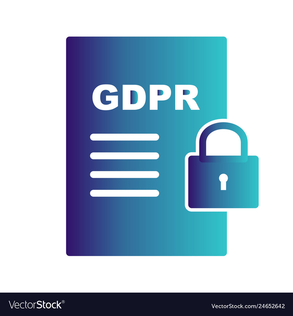 Gdpr security document icon Royalty Free Vector Image