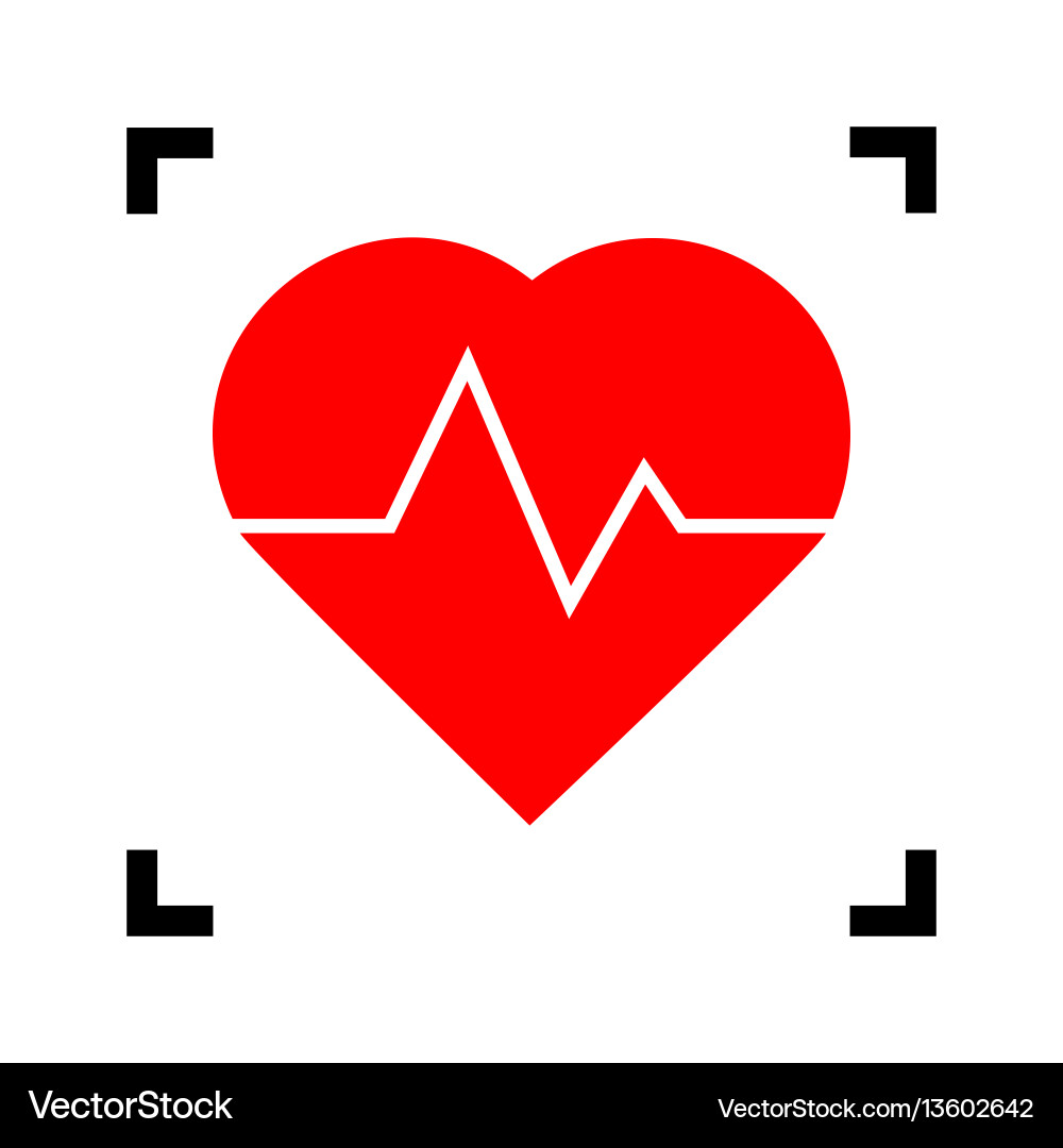 Heartbeat sign red icon Royalty Free Vector Image