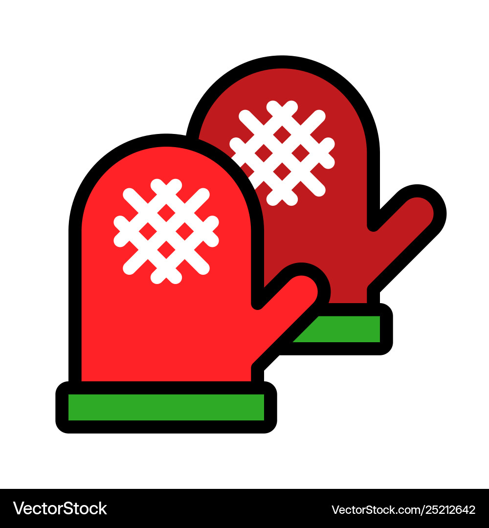 Kitchen mitten barbecue related filled style Vector Image