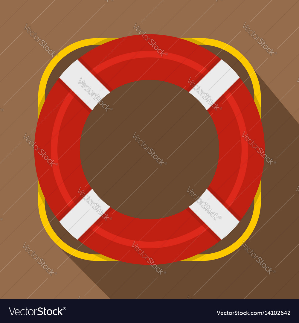 Lifebuoy icon flat style Royalty Free Vector Image