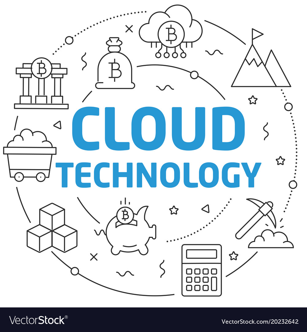 Lines cloud technology Royalty Free Vector Image