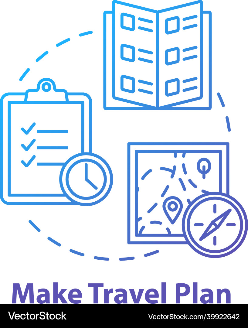 Make travel plan concept icon organized tour Vector Image