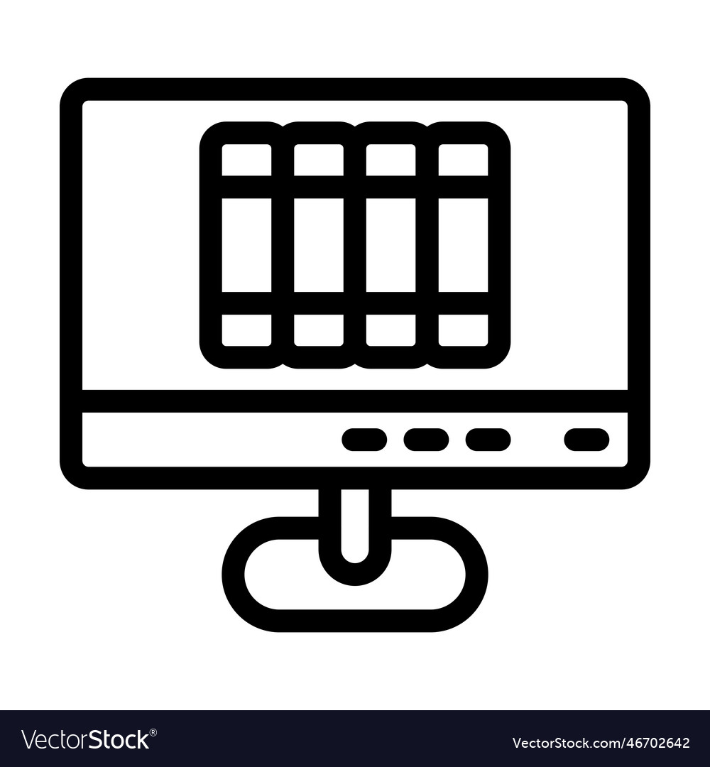 Online library thick line icon for personal Vector Image